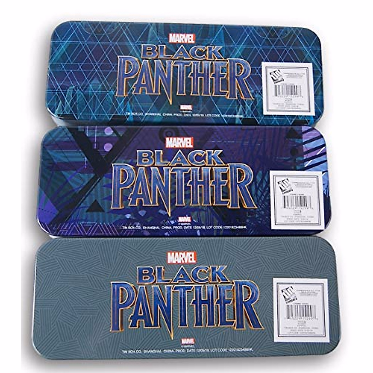 Black Panther Metal Tin Pencil Case Pencil Case, Marker Case, Crayon Case, Back to School Shopping for Students (Set of 3)
