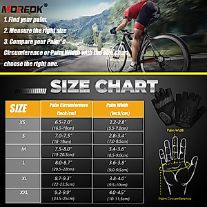 MOREOK Cycling Gloves Bike Gloves for Men/Women-[5MM Gel Pad] Biking Gloves Half Finger Gloves Bicycle Gloves-for Cycling/Fitness/Motorcycle/Gym/Outdoor Sports-050-BLACK-M