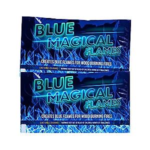 Magical Flames – Blue Flames - Create Blue Vibrant Flames for Fire Pit - (25 Pack) - Campfire, Bonfire, Outdoor Fireplace – Magical, Blue Funky, Mystic Flames – Twice The Color – Half The Price