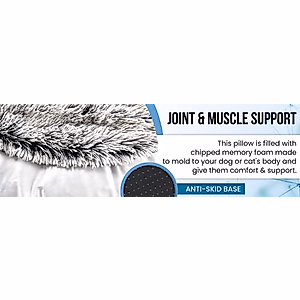 PetMedics Calming Orthopedic Washable Dog Bed with Warming & Cooling Memory Foam Pillow - Chew Proof & Waterproof Bed for Extra Large, Large, Medium, Small Dogs, Puppy, Cat, Kittens, and Pets