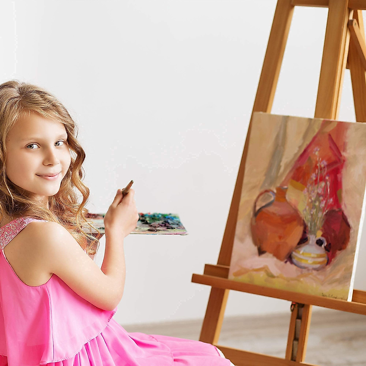 FIXSMITH 8 X 10 Inch White Stretched Canvases 12 Pack & Artist Quality Acrylic Paint Set, 12 Colors/Tubes (12 ml/0.41 oz.)