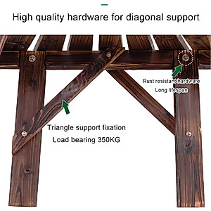 HM&DX Wooden Semicircular Garden Bench,Weatherproof Smooth Surface Outdoor Benches,Tree Bench Wrap Around Park Bench for Park Yard Patio Deck Lawn, 300kg Weight Capacity