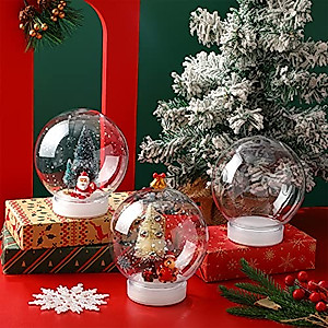 30 Pieces DIY Clear Plastic Water Globe Snow Globe 5 Inch Clear Snow Globe with Screw Off Cap for DIY Crafts Christmas Home Decoration