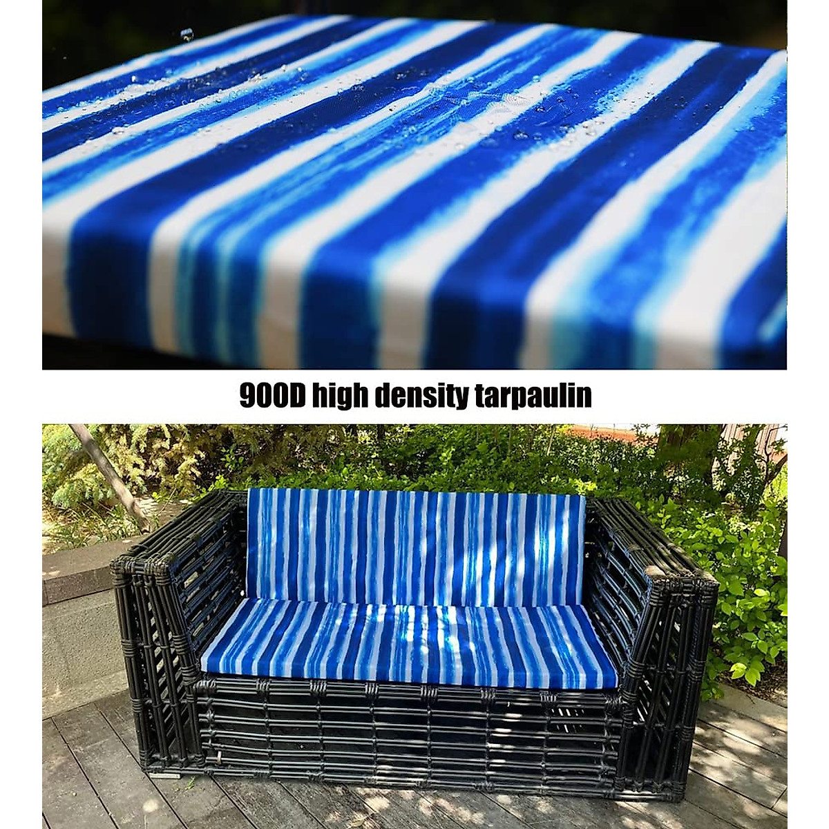 Bench seat cushion47 x17 Waterproof Garden Patio Outdoor Bench Cushions,Patio Bench/Settee Cushion/Swing Pads/Rocking Chair Cushion Thickened Sponge Filling Outdoor Chair Cushion for Patio Furniture…