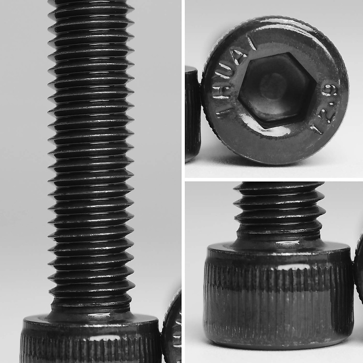 M3 x 20mm Socket Head Cap Screws Bolts 12.9 Grade Alloy Steel Metric Machine Hex Socket Screw, Black Oxide Finish, Fully Threaded, 50PCS