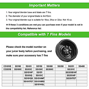 SS101 Replacement Blade for Ninja Blender Accessories, 7-Fins Blender Blade Compatible with Nutri Ninja Foodi Power Blender SS101, SS101TGT, CO351B, SS100, SS150, SS151, SS300, SS350, SS351