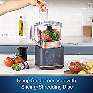 Oster Pro Series 2-in-1 Kitchen System with XL 9-Cup Tritan Jar, Food Processor and Tamper Tool, Dark Blue