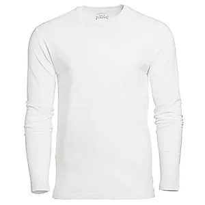 True Classic Long Sleeve Shirts for Men, Premium Fitted Crew Neck T-Shirts and Gifts for Men. White, XL