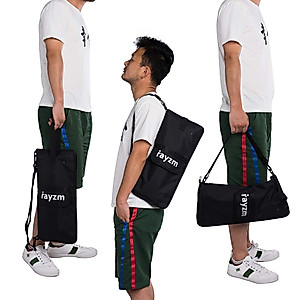 Rayzm Drum Stick Bag with an External Pocket, Standard Nylon Stick Bag with a Carry Handle and Floor Tom Hooks, Inside 4 Slots Holds up to 12 Pairs of Drumsticks,Water Resistant Nylon