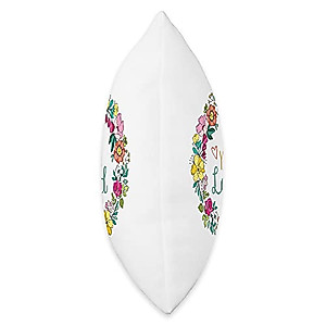 Flowers Design Gifts for 19 Years Old Girls, Boys 19 Years Loved Cool Flowers Pattern Teens 19th Birthday Throw Pillow, 16x16, Multicolor