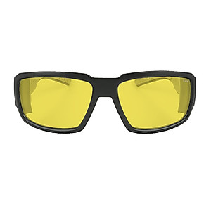 BOMBER Safety Glasses with Yellow Lens for Men Women, z87 Safety Compliant, Matte Black Frame with Non-Slip Gray Foam Lining, Safety Glasses for Outdoor,Shooting Glasses, Safety Glasses