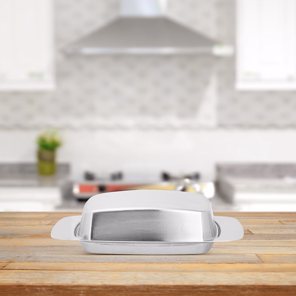 PACKOVE Stainless Steel Butter Box Butter Dish With Lid Stainless Steel Butter Tray Covered Butter Dish Metal Butter Dish Butter Holder Container Butter Keeper For Kitchen