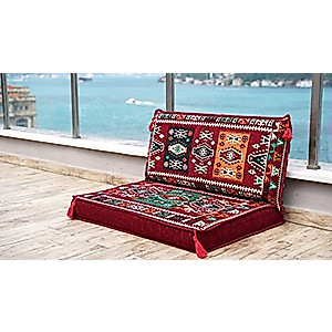 Authentic Arabic Majlis, Daybed Sofa, Arabic Floor Couch, Reading Loveseats, 8" Thickness Floor Seating Set, Moroccan Cushion