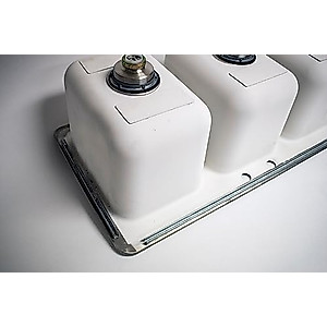 BK Resources DDI3-10141024 Three Compartment Drop-in Deck Mount Sink 10" x 14" x10" Bowl