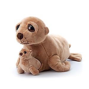 The Petting Zoo Mom and Baby Sea Lion Stuffed Animal, Gifts for Kids, Pocketz Ocean Animals, Sea Lion Plush Toy 14 inches