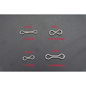 HTHYLURE Fishing Sinker Eyes Eyelets Figure 8 Snap 100pcs/set for Lead Weights Molds Tackle Accessories Long Sinker Eyes-Eyelets Stainless Steel DIY Fishing Lures Eyelets Loops Eyelets Swivels Clip