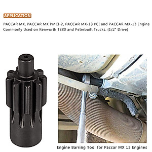 Yoursme Engine Barring/Turning Tool for Paccar MX13 Engines Kenworth T880 Truck and Peterbilt Replaces 1453158PE 1453158 1/2" Drive Flywheel Crank Turning Tool