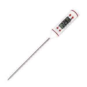 Galand Food Thermometer Kitchen Oil Thermometer Needle High Accuracy One Button Switch White