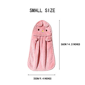 TRYTUTRY 6 Packs Cute Kids Hand Towels with Hanging Loop, Soft Toddlers Hanging Hand Towels, Absorbent Hanging Towels for Bathroom, Kitchen, Home