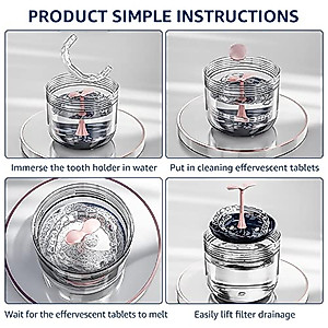 OFIDUS Denture Bath Case - No-Leak Double Layer Dry & Wet Separation Denture Bath Box, Portable Denture Case with Mirror, Removal Tool, Brush for Dentures, Clear Braces, Mouth Guard, Retainers (White)