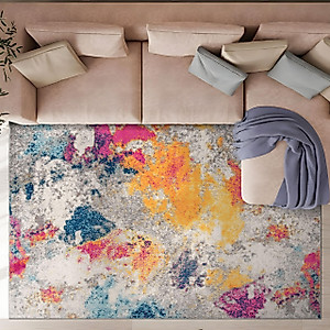 Rugshop Distressed Abstract Watercolor Area Rug 9' x 12' Multi