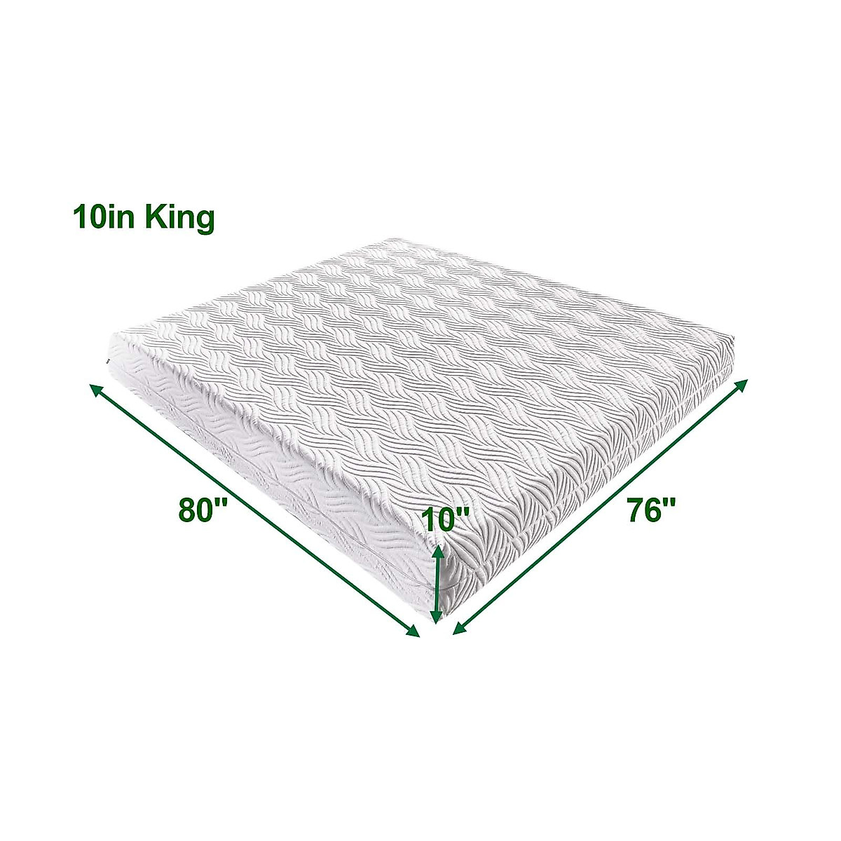 King Size Mattress, 10 Inch Cooling-Gel Memory Foam Mattress Bed in a Box for Back Pain Supportive & Pressure Relief with Breathable Soft Fabric Cover, Medium Firm, CertiPUR-US Certified (King)