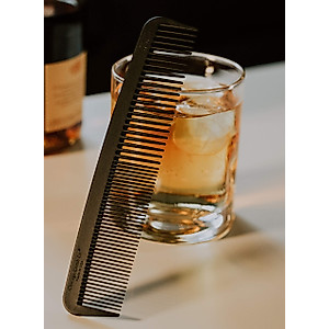 Chicago Comb Model 6 Carbon Fiber, 7 inches (17.8 cm) long, anti-static, graphite black, made in USA