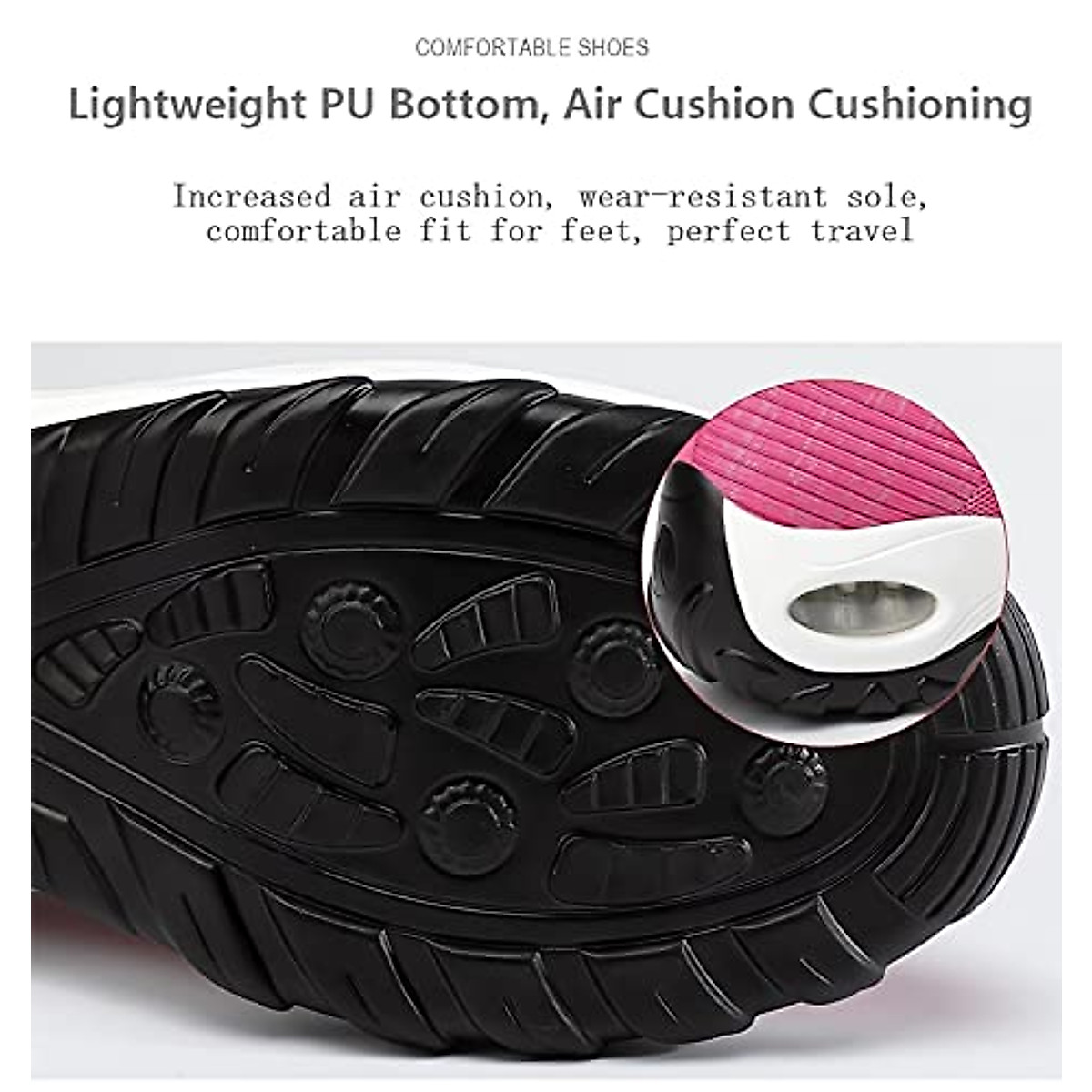 Womens Sneakers-Air Go-Walk Air Cushion Trainers, 2023 New Women's Orthopedic Platform Arch Motion Sneakers, Air Cushion Slip-On Walking Orthotic Shoes for Women Arch Diabetes Support (7.5, Black)