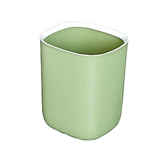 Trash Can Wastebasket Trash Can Household Large-capacity Bathroom Trash Can Office Living Room Waste Paper Basket Kitchen Kitchen Waste Storage Bin Indoor Garbage Bin ( Color : Green , Size : Medium )