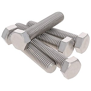 Bettomshin 5Pcs M12 x 60mm Hex Bolts, 304 Stainless Steel 1.75mm Thread Pitch Fully Threaded Metric Hex Head Screw Bolts, Hexagon Screw Bolt, Hex Tap Bolts, Silver (Overall Size 67.68x19x19mm)