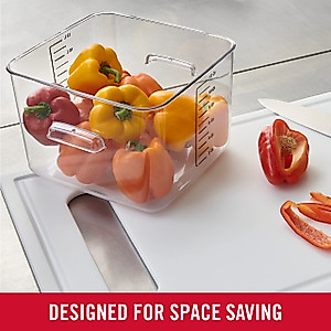 Rubbermaid Commercial Products, Plastic Space Saving Square Food Storage Container for Kitchen/Sous Vide/Food Prep, 12 Quart, Clear