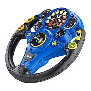 NASCAR Racing Wheel Rev N Roll Steering Wheel for Kids Toys, Boy Games Sound Effects Light Up Display Ages 3 Up Toddlers