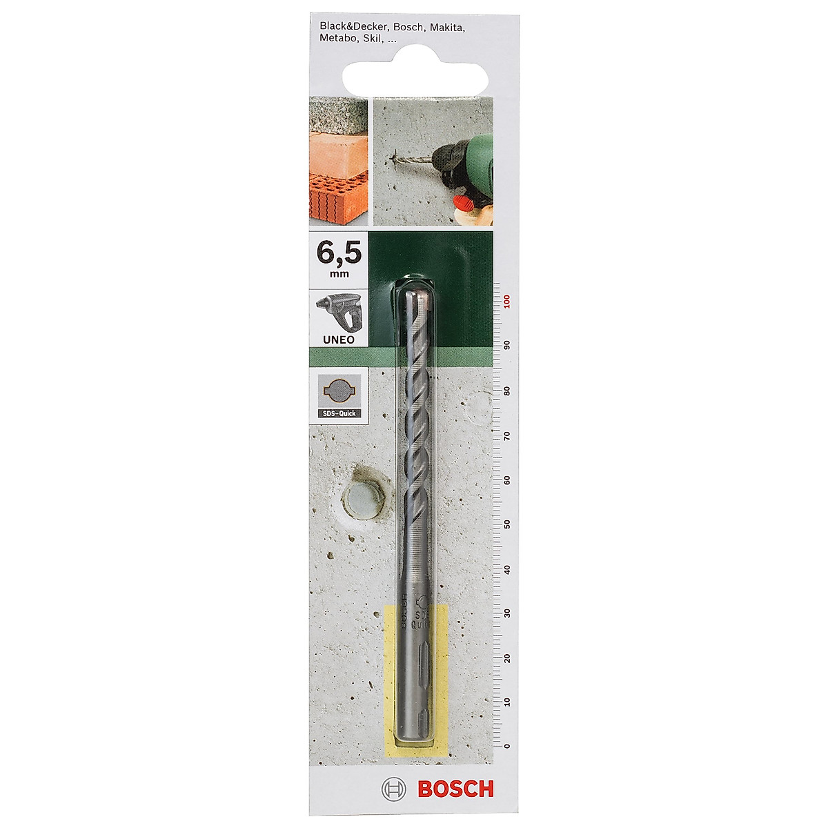 Bosch 2609256904 Concrete Drill Bit SDS-Quick 6, 5mmx55mmx3.94In