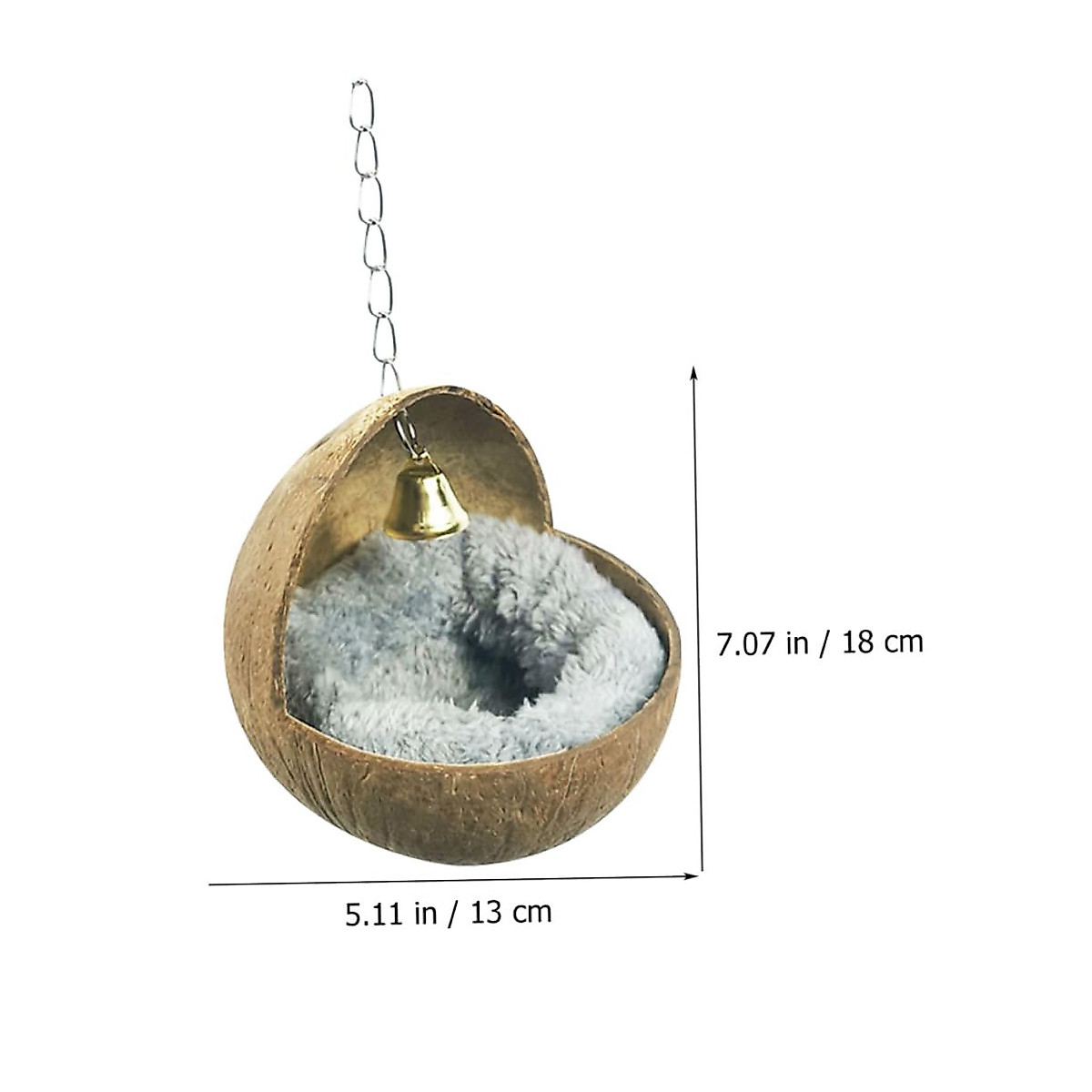 FUOYLOO Parrot Toys Parrot Hut House Shell Bird House Hamster Winter Warm Cage Bird Playground Winter Pet Chinchilla Bed Wood Toys Hanging Parrot House Coconut Shell Natural Bird Supplies