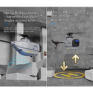 UJIKHSD RC Drone (AI Smart Version) Single Propeller Without Ailerons With 90° Adjust Camera 6-axis Gyro Stabilization 5G Optical Flow RC Airplane Altitude Hold Girls Adults