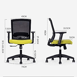 WYKDD Furniture Mid-Back Black Mesh Executive Swivel Ergonomic Office Chair with Back Angle Adjustment (Color : Black)