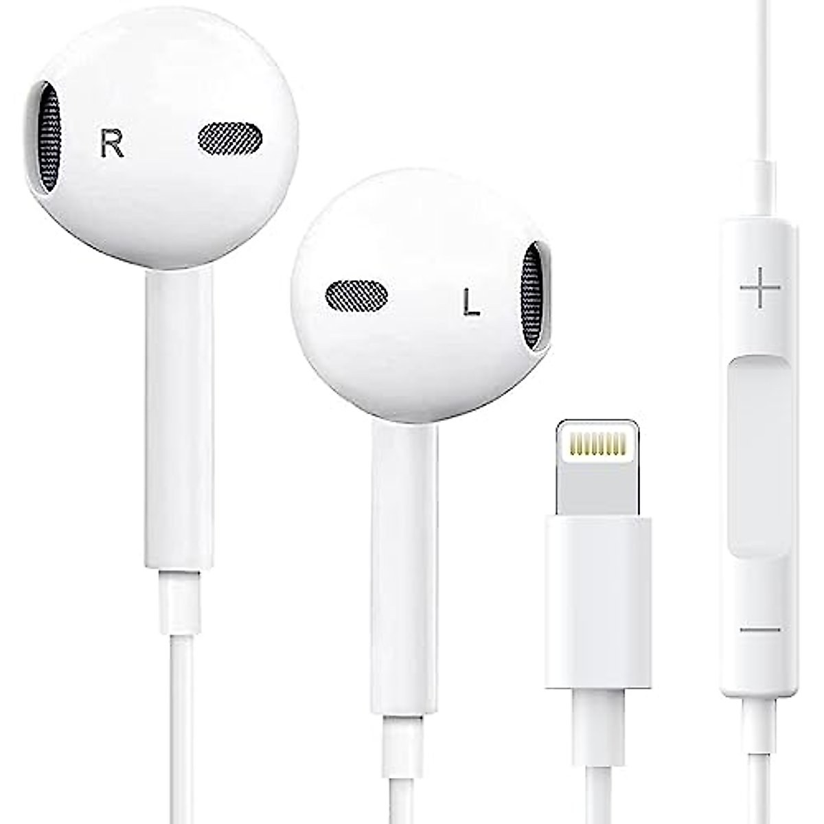 iPhone Earbuds Headphones with Lightning Connector [MFi Certified] Built-in Microphone & Volume Control, Noise Isolating Wired Earphones for iPhone 14/13/12/11/XR/XS/X/8/7/SE, Support All iOS