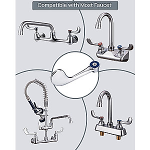 Phivan Commercial Faucet Parts Faucet Handle Replacement Kit - Wrist Blade Handles Lever Handles for Industrial, Restaurant, Commercial Sink Faucet - Fits Most 3/8" Shaft, 0.43" Round Stem Hole (Blue)