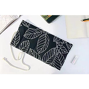 WAWAJIA Creative Canvas Roll Up Pencil Case Large Capacity Pen Pencil Pouch Holder Color Pencils Wrap Stationery Case 36/48 Slots（NO Pencil Included） (36 Slots)