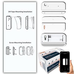 WiFi Smart Door Window Sensor Alarm, Multipurpose Sensor, Contact Sensor for Home/Office Security, Wireless Door Window Open Detector, APP Remote Notification Compatible with Alexa & Google Assistant