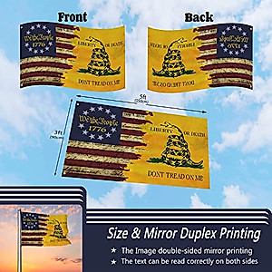 Dont Tread On Me Flag 1776 Flag 3x5 Ft We The People Retro American Flag Polyester Double Sided Mirror Printing Outdoor House Patriotic Banner Decorate