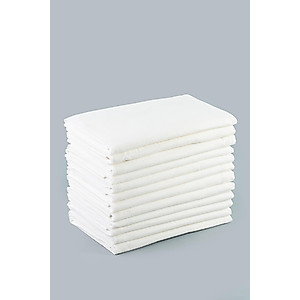 Candy Cottons Flour Sack Kitchen Dish Towels Cloth|Blank Dish Tea Towel Embroidery Printing DIY Crafts|Diaper Cloths for Babies|Absorbent Breathable Baking Bread Linen Cover 12 Pk, 27x27 Inch |White