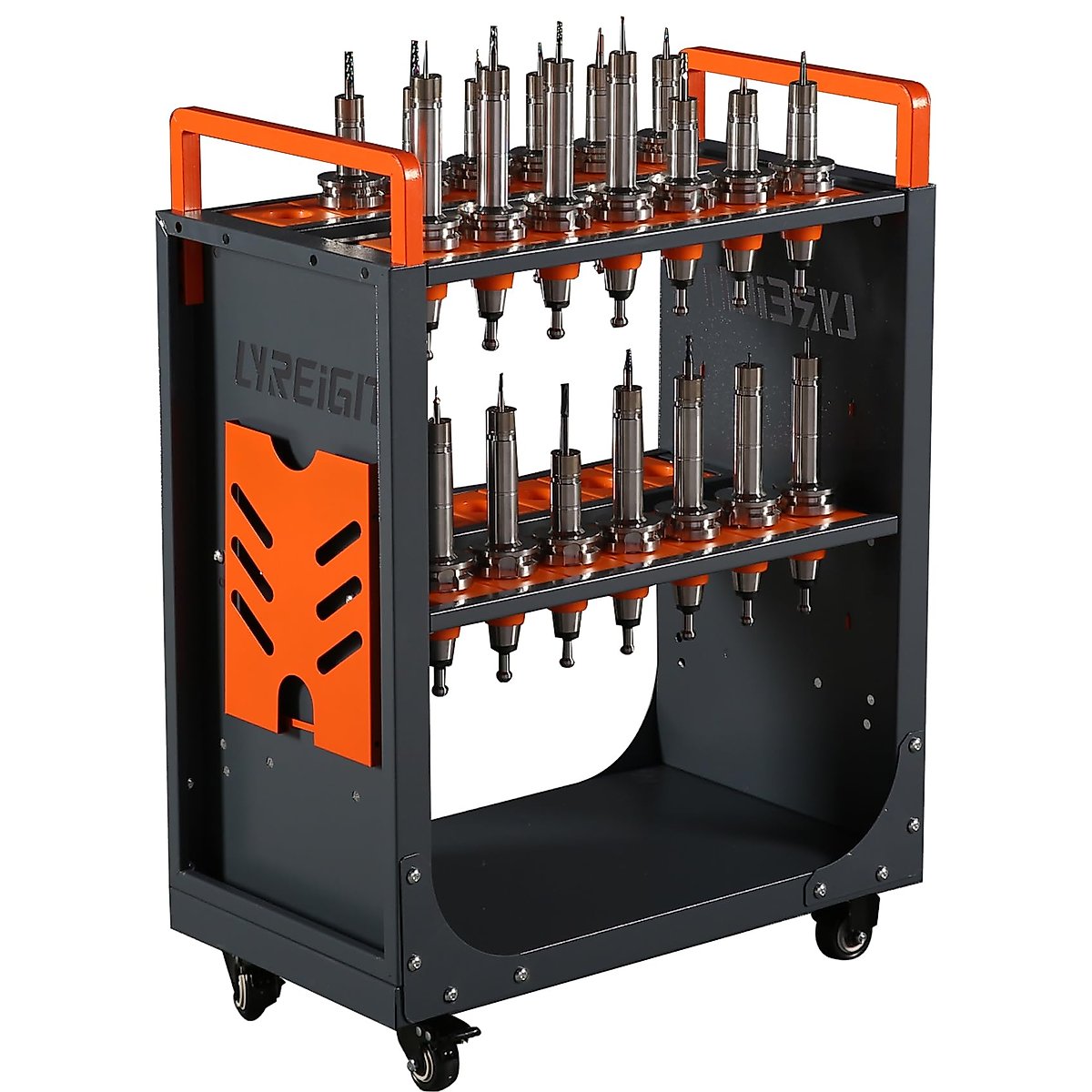 CAT50 Cart-20 Cap CNC Tool Cart，2023 New Model CNC Tool Transfer Cart， CNC Rolling Carts with Wheels， CNC Tools Holders, CNC Tools for CNC Cart, Cat 40 Tool Holder for Storehouse/Factory/Garage