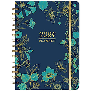 2024 Planner - Planner 2024, Jan.2024 - Dec.2024, 6.4" x 8.5", 2024 Planner Weekly and Monthly, Calendar Planner with Inner Pocket, Elastic Closure, Spiral Bound