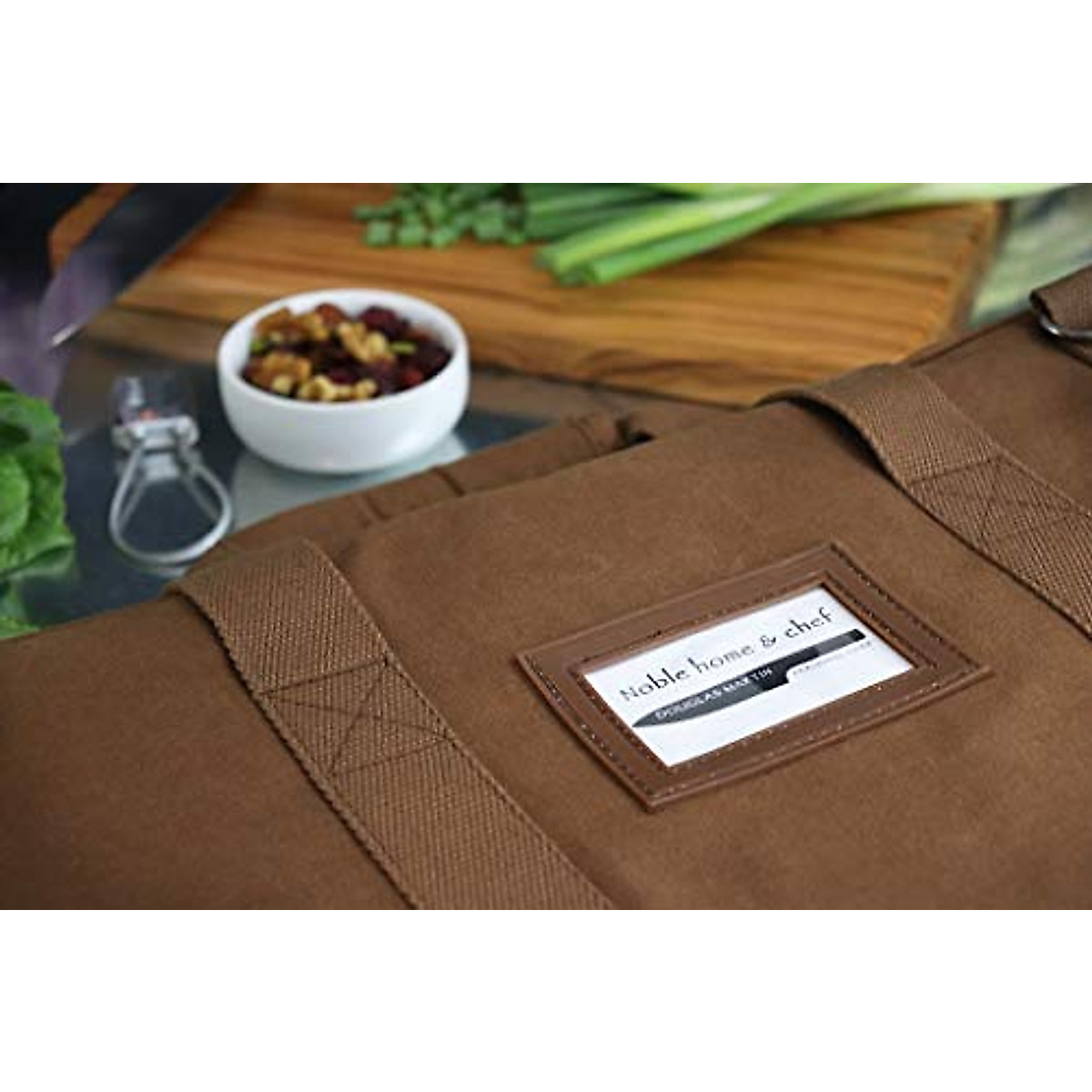 Waxed Canvas Chef Knife Bag Holds 19 Knives PLUS Knife Steel Meat Cleaver and Large Storage Compartments! Our Most Durable Professional Line Knife Carrier Includes Custom Padlock! (Bag Only) (Khaki)