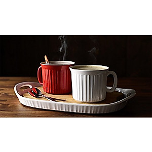 Corningware French White Pop-Ins 20-Ounce Mug with Blue Vented Plastic Cover, White