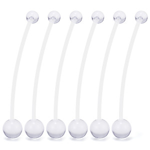 SCERRING 6-12PCS 14G Clear Acrylic Bioflex Pregnancy Sport Belly Button Rings Navel Barbell Body Jewelry Piercing Retainer
