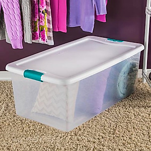 Sterilite 8-Pack Stackable Storage Bin with Lid, Clear Plastic Design, 106 Quart