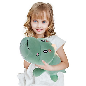 Dinosaur Plush Toy Pillow,Cute Dinosaur Stuffed Animals Doll,Soft Lumbar Back Cushion Big Dinosaur Plushies Stuffed Toy Cute Pillows,Great Gift for Kids Birthday,Valentine (Green,19.6in)