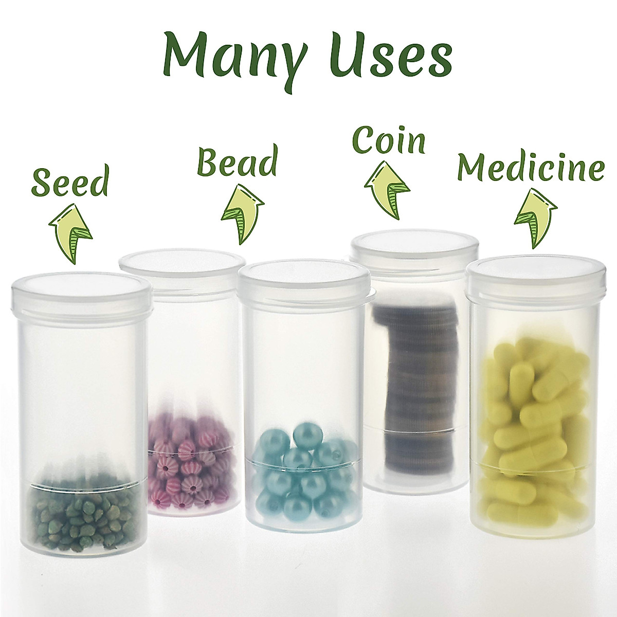 Maymom Water Tight Sample Vials, Bottle, Cup, for Small Parts, Beads; Air Tight; Prescription Bottle, Rx Vial (40mL)